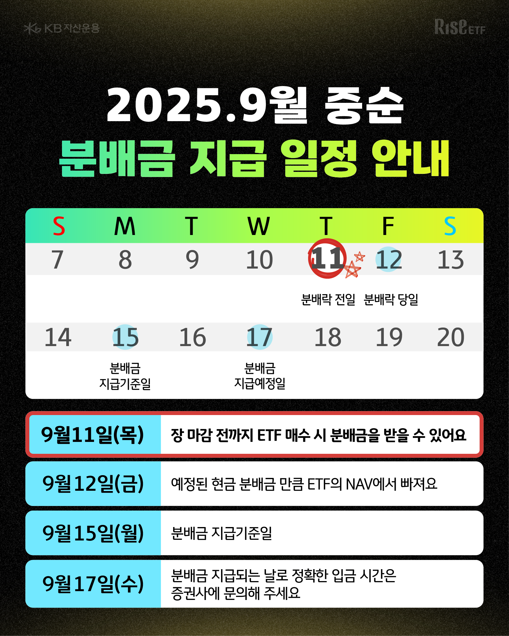 RISE ETF 9월 중순 분배금 지급 안내 (과세분배금 업데이트)